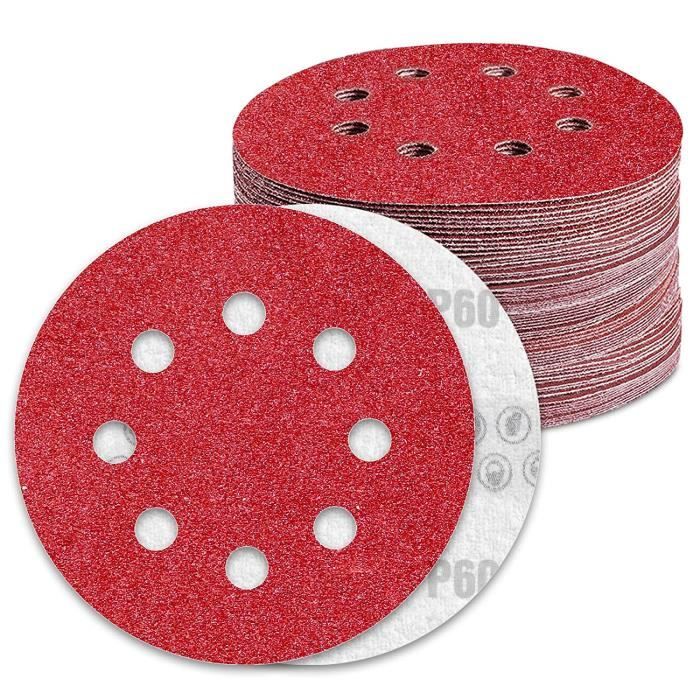 Disques Abrasifs 125mm Grain 60 Papier Poncer 80 Pièces 8 Trous Disque ...