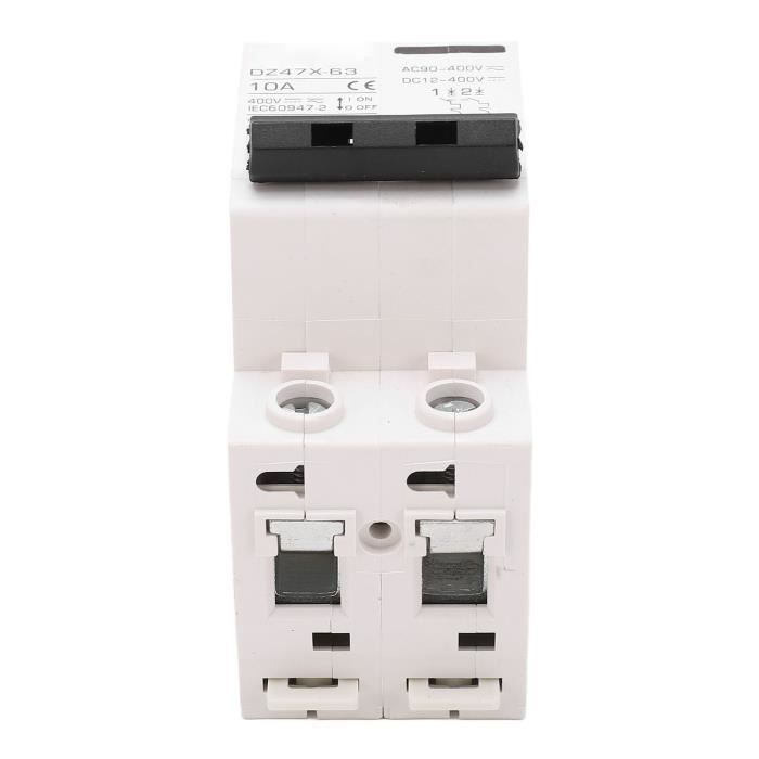 Tbest Interrupteur de disjoncteur Disjoncteur 2P 10A 400V AC DC MCB interrupteur de Protection ...