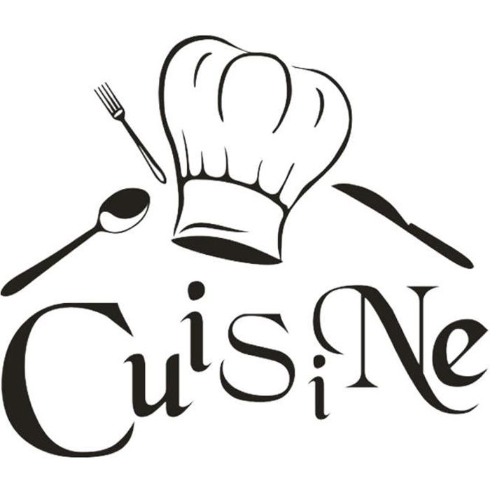 Sticker Décoration Texte Cuisine "Toque du Chef" , Format : 30x34 cm ...