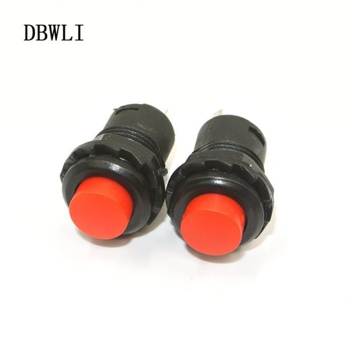 Red -Bouton poussoir à verrouillage automatique,10 pièces,12mm,3a ...