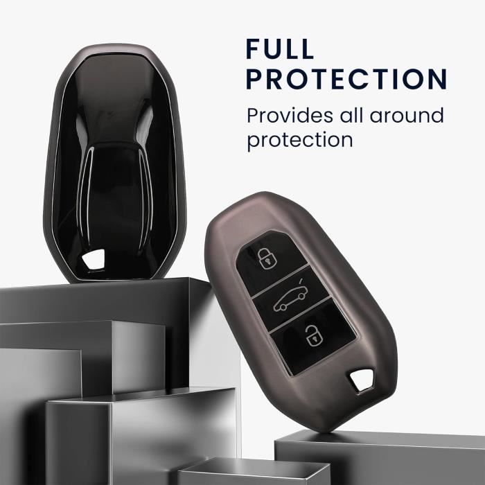 Boitier Clef Voiture Compatible Avec Peugeot Citroen Smartkey (Keyless Go Uniquement) 3-Bouton ...