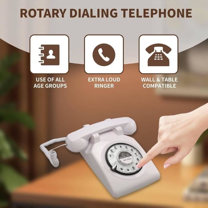 Téléphone À Cadran Rétro, Style Années 1960, Téléphone À Cadran Filaire ...
