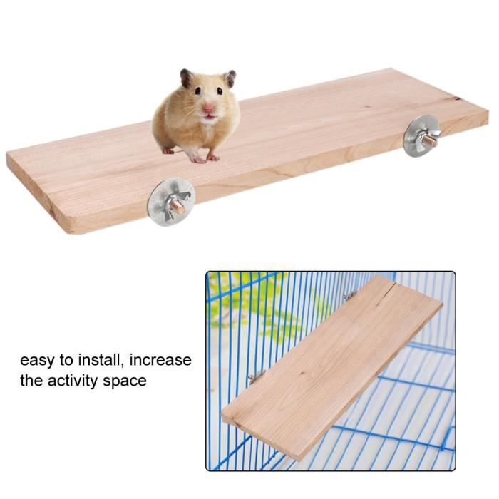 Vvikizy Plate-forme de hamster Cage rectangulaire en bois naturel pour ...