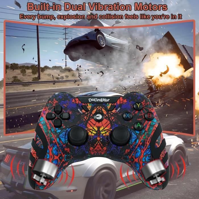 Manette Pc Sans Fil Gamepad Avec Double Vibration, Sans Fil 2,4G Gamer ...