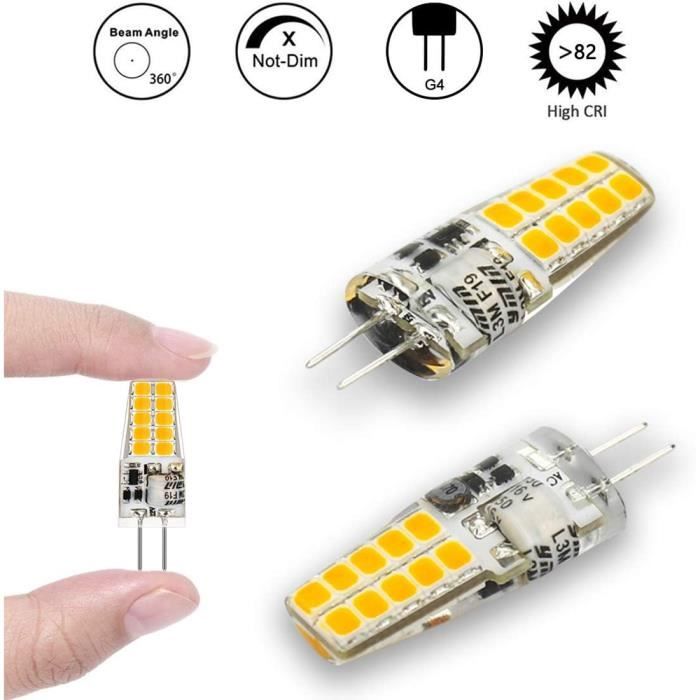 G4 LED 3W 12V AC-DC Ampoules, G4 3W led Équivalent 30W Ampoule Halogène, Blanc Chaud 3000K,Non ...