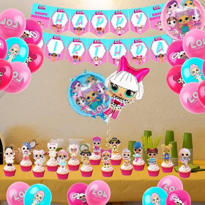 Decoration Anniversaire Lol Fille Set 40 Pcs, Ballon Lol Party ...