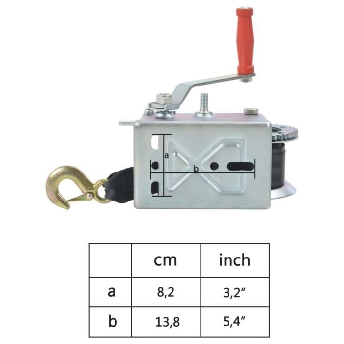 Treuil manuel avec sangle ZERODIS - Capacité 1130 kg - Dimensions 40 x ...