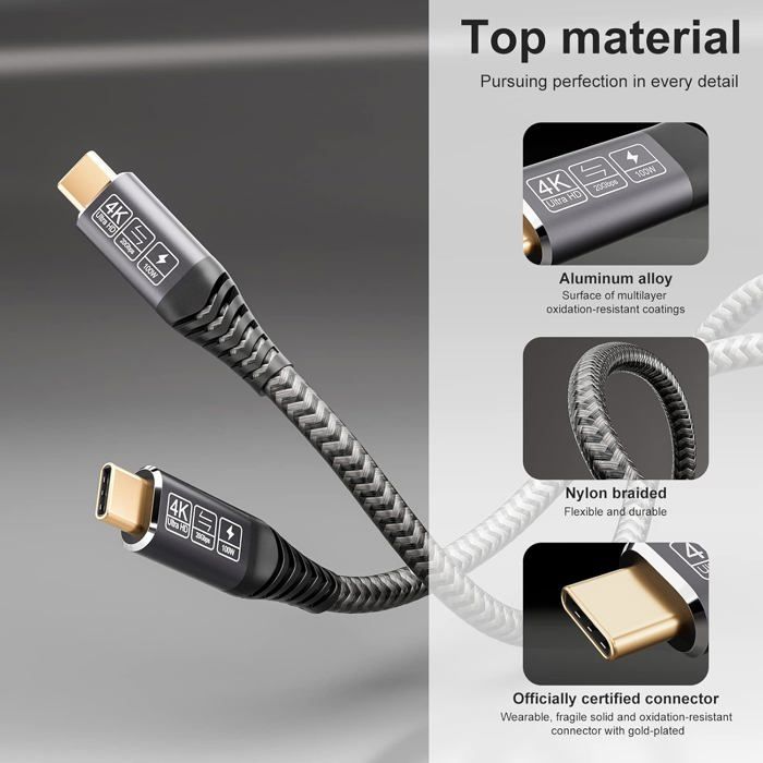 TRAHOO-Cable USB C vers USB C 20 Gbps, Câble USB 3.2 Gen2, 100W 20V/5A ...