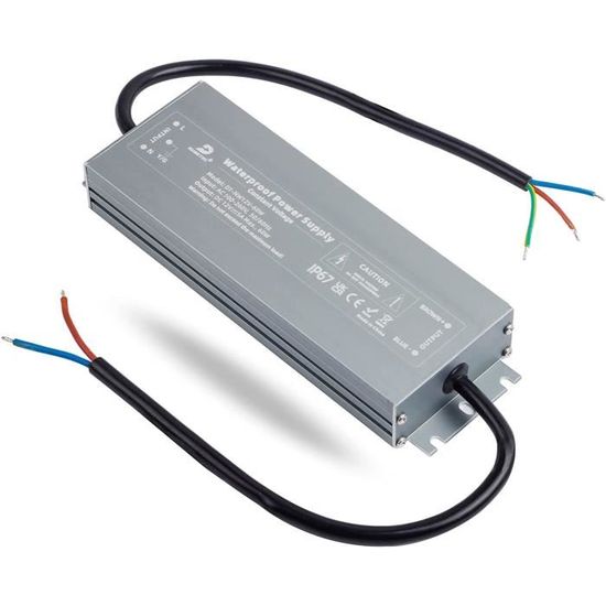 Transformateur 220V 12V LED 300W Driver, Alimentation 25A étanche IP67, Transfo AC à DC, Pilote ...