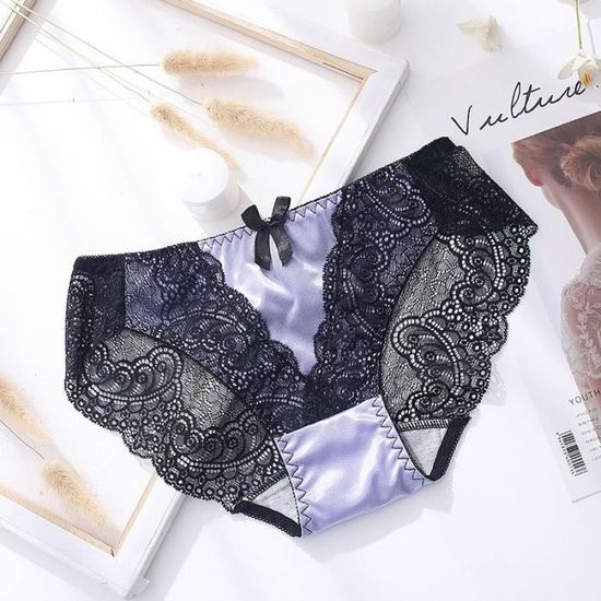 Culotte-slip,Culotte en dentelle transparente sans couture pour femme,culotte sexy pour femme ...