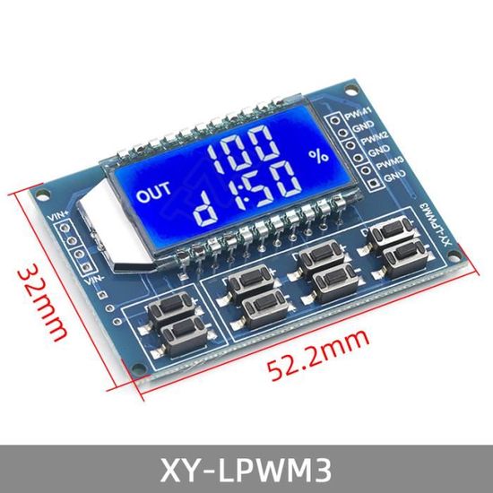 Xy-lpwm3 Générateur de Signal PWM Module de carte à écran LCD réglable 1Hz-150Khz 33V-30V,MODULE ...