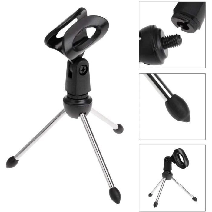 Microphone pied de micro bureau mic microphone trépied support support avec capuchon en ...