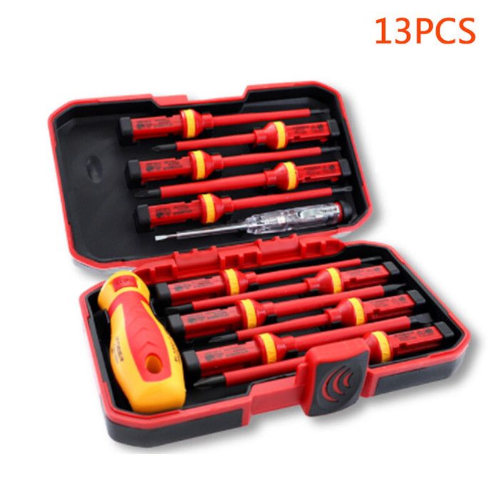 Jeu de tournevis isolés VDE 8/13 pièces CR-V haute tension 1000V tournevis Torx à fente Phillips ...