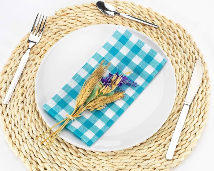 Lot De 6 Serviettes De Table Rectangulaires En Tissu 45 X 45 Cm ... Lot De 6 Serviettes De Table Rectangulaires En Tissu 45 X 45 Cm ...