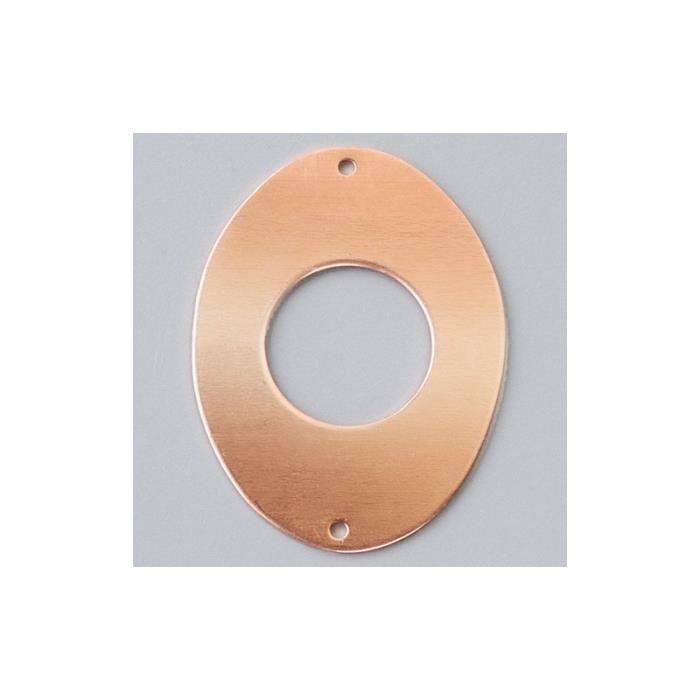 Lot de 10 Pendentifs en cuivre Forme Ovale creux 2 trous, 41 x 31 mm ...