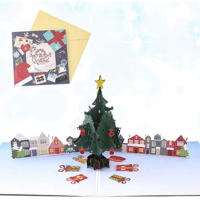 3D Carte de Noël Apparaitre Sapin de Noël Cartes de voeux avec ...