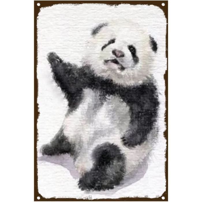 Plaques en métal Vintage -Animaux de la forêt Panda,Art Mural Peinture ...