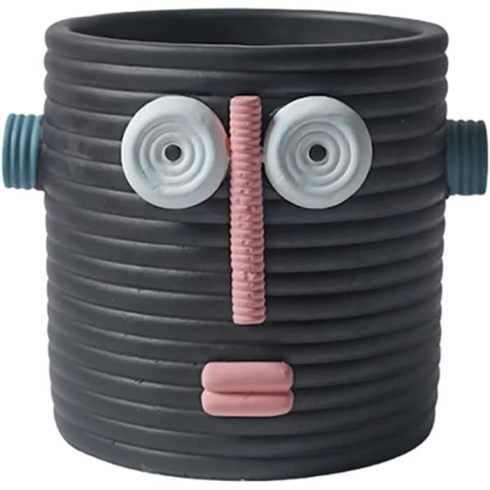 Visage Cache-Pot Jardinière Ciment Pots De Fleurs,Petit Céramique ...