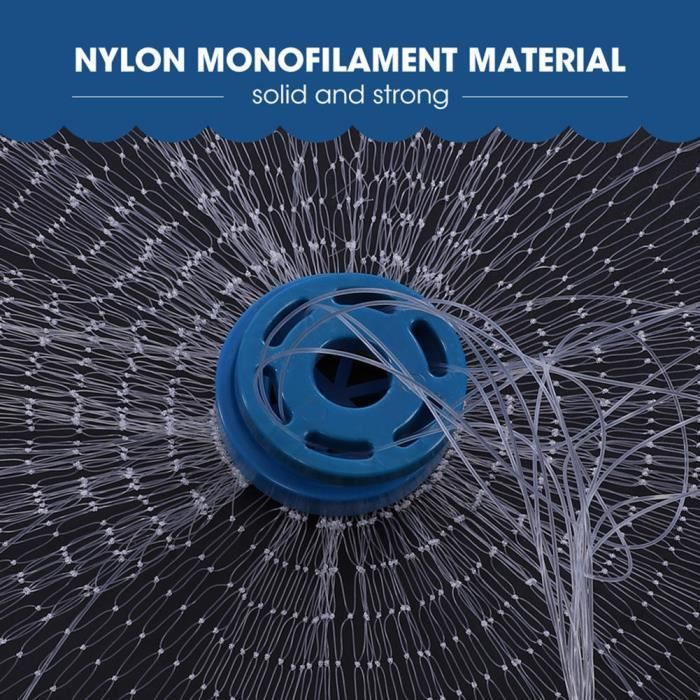 VBESTLIFE filet de pêche en nylon Filet de pêche de jet de main de ...