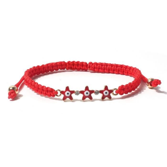 Bracelet en corde tressée colorée avec étoiles et yeux maléfiques pour ...
