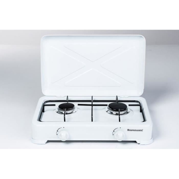 Table de cuisson au gaz - Ravanson - K-02T - 2 foyers - Blanc - 51 cm ...