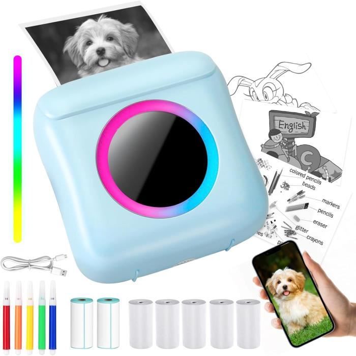 Mini Imprimante Photo Portable,Imprimante Photo Thermique Sans Fil Bt ...