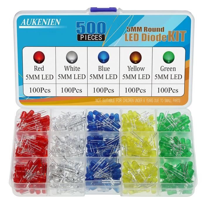 500 Pièces 5Mm Diode Led Kit D'Assortiment De Diodes ...