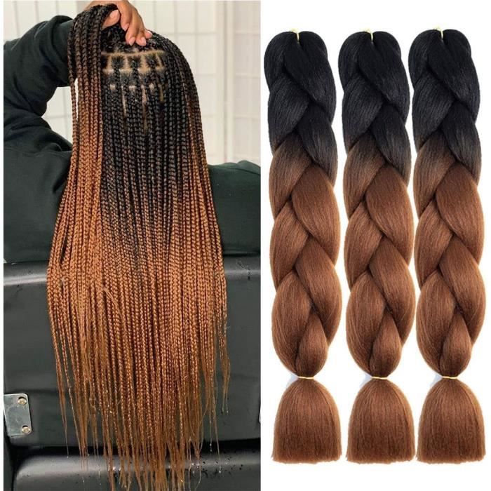 3Pcs Ombre Tresse Jumbo Cheveux,meches pour tresses africain,Kanekalon ...