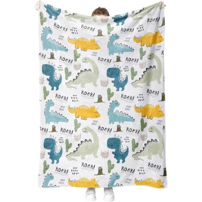 Couverture de Dinosaure, Plaid pour Enfant, Couvertures Motif Dino Dessin Animé, Dinosaur Plaid ...