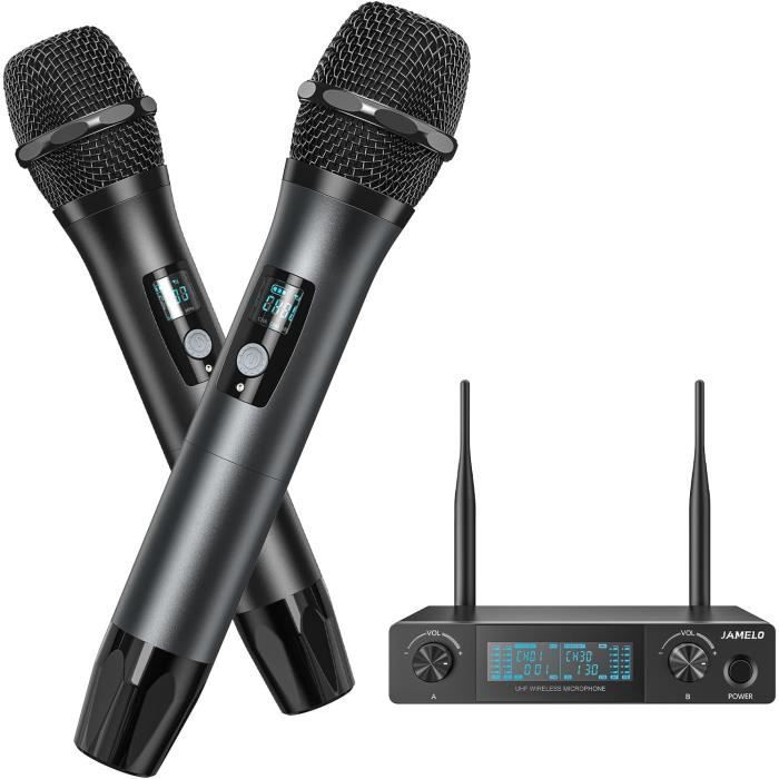 Microphone Sans Fil Système De Microphone Sans Fil De Microphone À Main Professionnel Uhf Double ...