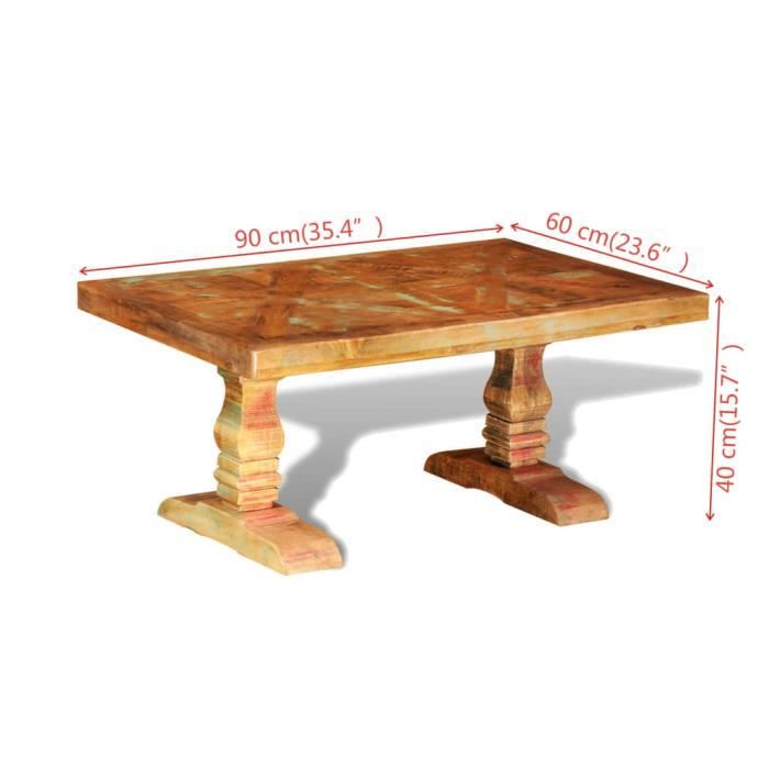 SWT Table basse Bois de récupération massif 1 - Cdiscount Maison