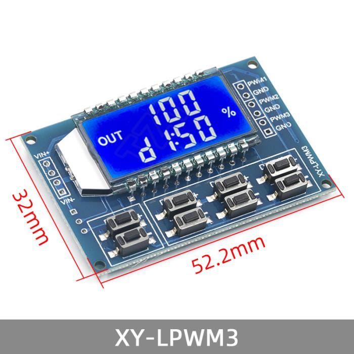 Xy-lpwm3 Générateur de Signal PWM Module de carte à écran LCD réglable 1Hz-150Khz 33V-30V,MODULE ...