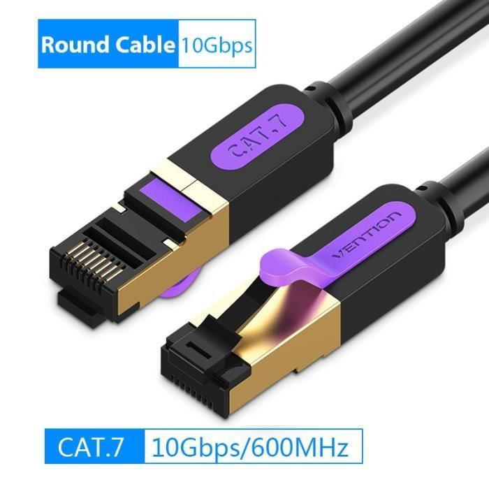 ICD Cat7 Black-1m -câble Ethernet Cat8 SFTP,40Gbps,connecteur plaqué or ...