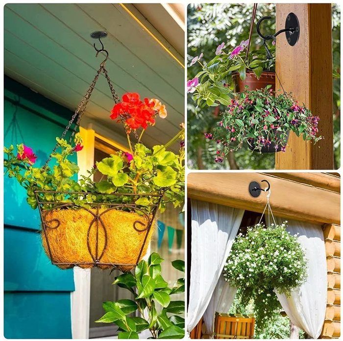 Crochet en fer pour plafond, crochet pour panier de fleurs de balcon ...