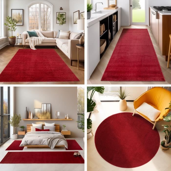 Tapis Salon Moderne - Azalée - Rouge - 160 x 230 cm - 100% ...
