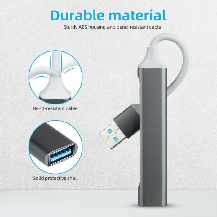Hub Usb 3.0 4 Ports, Data Hub Usb Ultra Fin, Rallonge Usb 3.0 Transfert ...