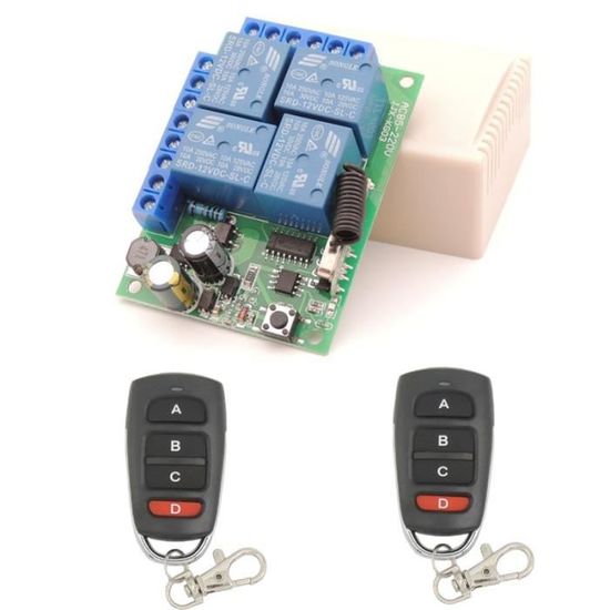 Couleur 1RC 2B 433MHz Universel Télécommande Sans Fil AC 220V 4CH rf ...