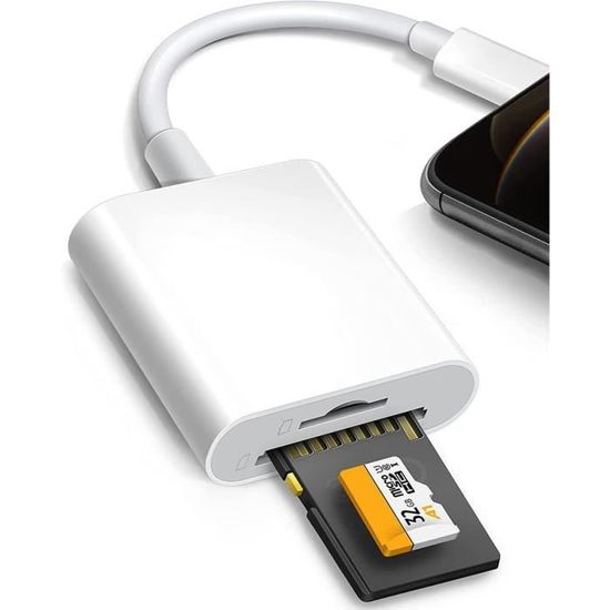 Adaptateur Lecteur De Carte Sd Iphone,Adaptateur Iphone Pour Lecteur De Carte Sd-Tf, Adaptateur ...