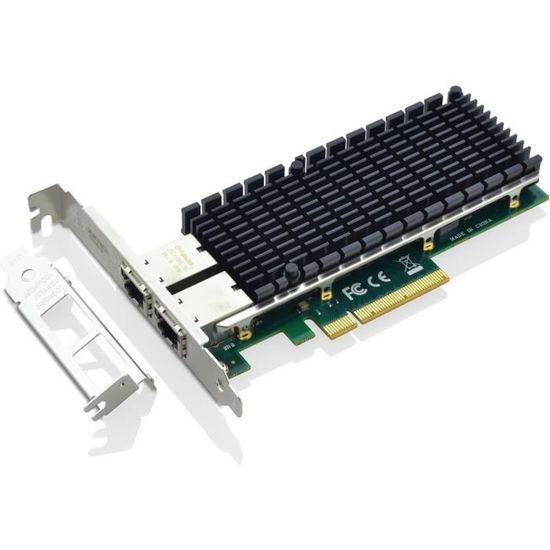 10Gb Pcie 2.1 X8 2*Rj45 Port Nic Carte Réseau Intel X540-X540-At2 ...