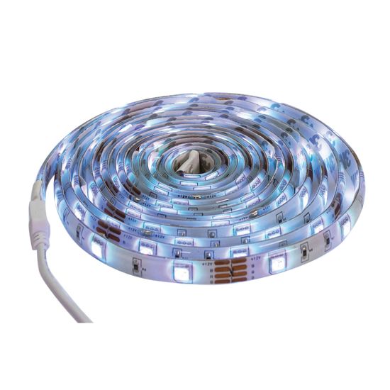 Ruban LED RVB 18W / 470LM adhésif et découpable avec télécommande L.3M ...