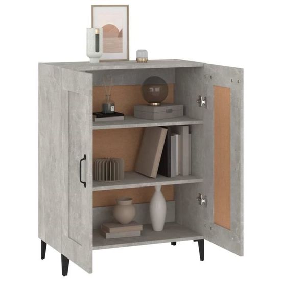 FAN - Buffet Gris béton 69,5x34x90 cm Bois d'ingénierie - HAUTE QUALITE ...