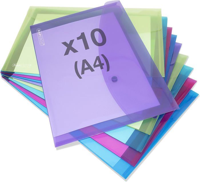 POCHETTE PLASTIQUE-Couleurs Transparentes Assorties 1665 Pochette à ...