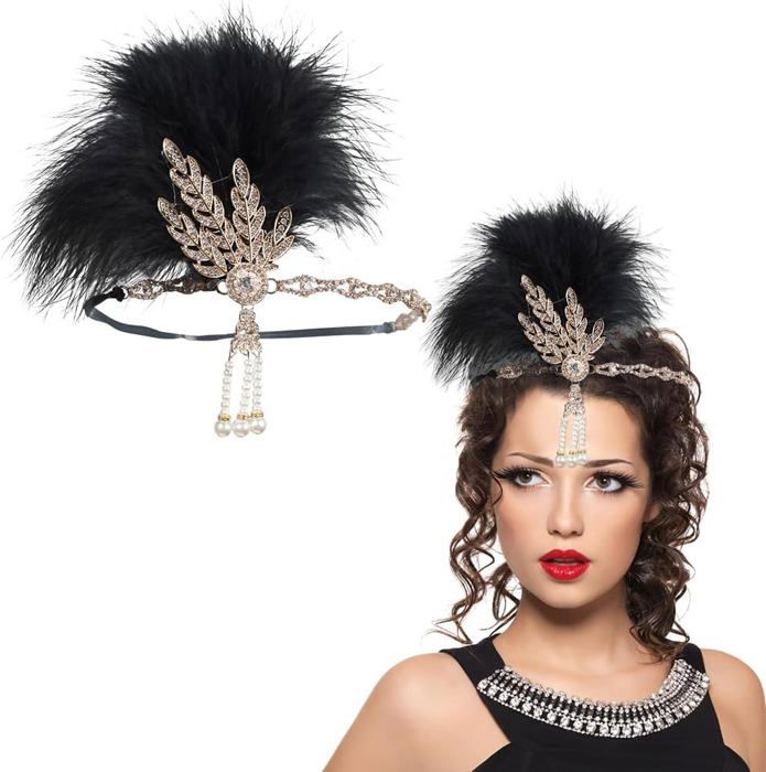 1920s Bandeau de Plumes 1920s Accessoires Bandeau Pour Femme Headband ...