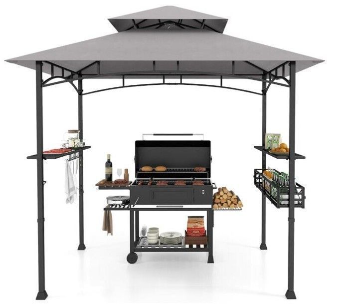 Tonnelle Barbecue Extérieur - RELAX4LIFE - Panier de Rangement - 2 ...