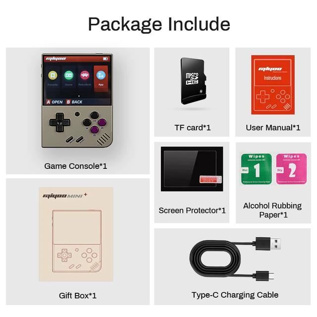 Gris-128G-Console de jeu vidéo portable Yoo Mini Plus, écran IPS 3.5 ...