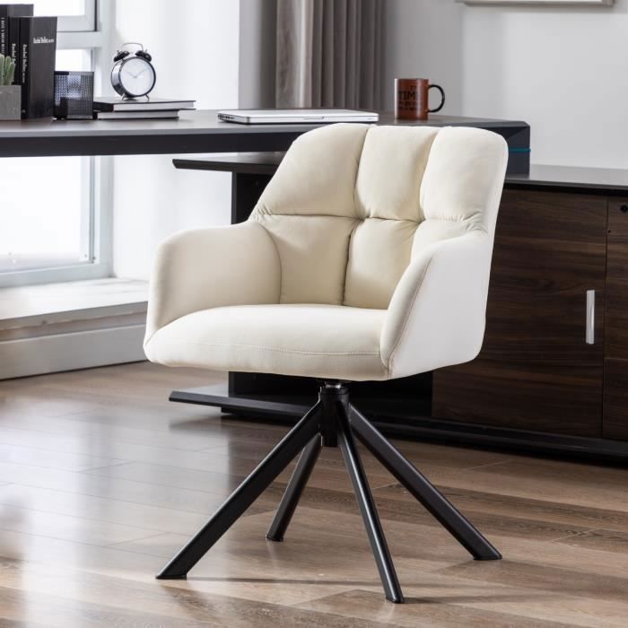 Wahson Chaises pour Salon Fauteuil de Bureau en Velours Pieds en Métal ...