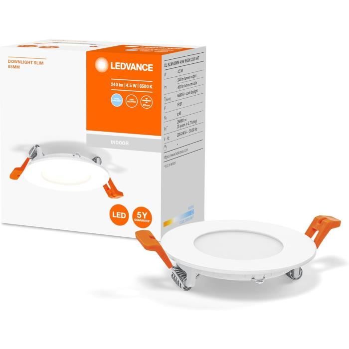 Spot LED intégré Slim Ø8,5cm - LEDVANCE - Éclairage de meuble - Blanc ...