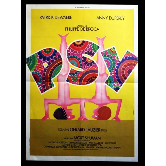 Psy - 1980 - Patrick Dewaere - Philippe de Broca - 116x158cm - AFFICHE ORIGINALE de Cinéma ...