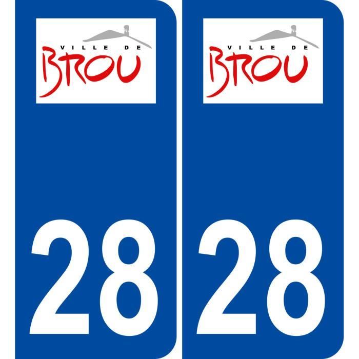 2 Stickers - 2 autocollants - 28 Brou logo autocollant plaque stickers ...