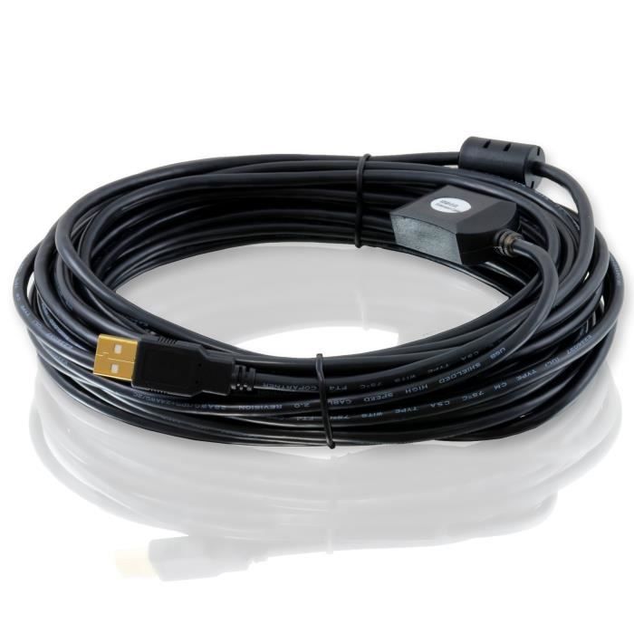 CSL – 10m (mètres) câble de rallonge USB 2.0 avec amplificateur actif ... CSL – 10m (mètres) câble de rallonge USB 2.0 avec amplificateur actif ...